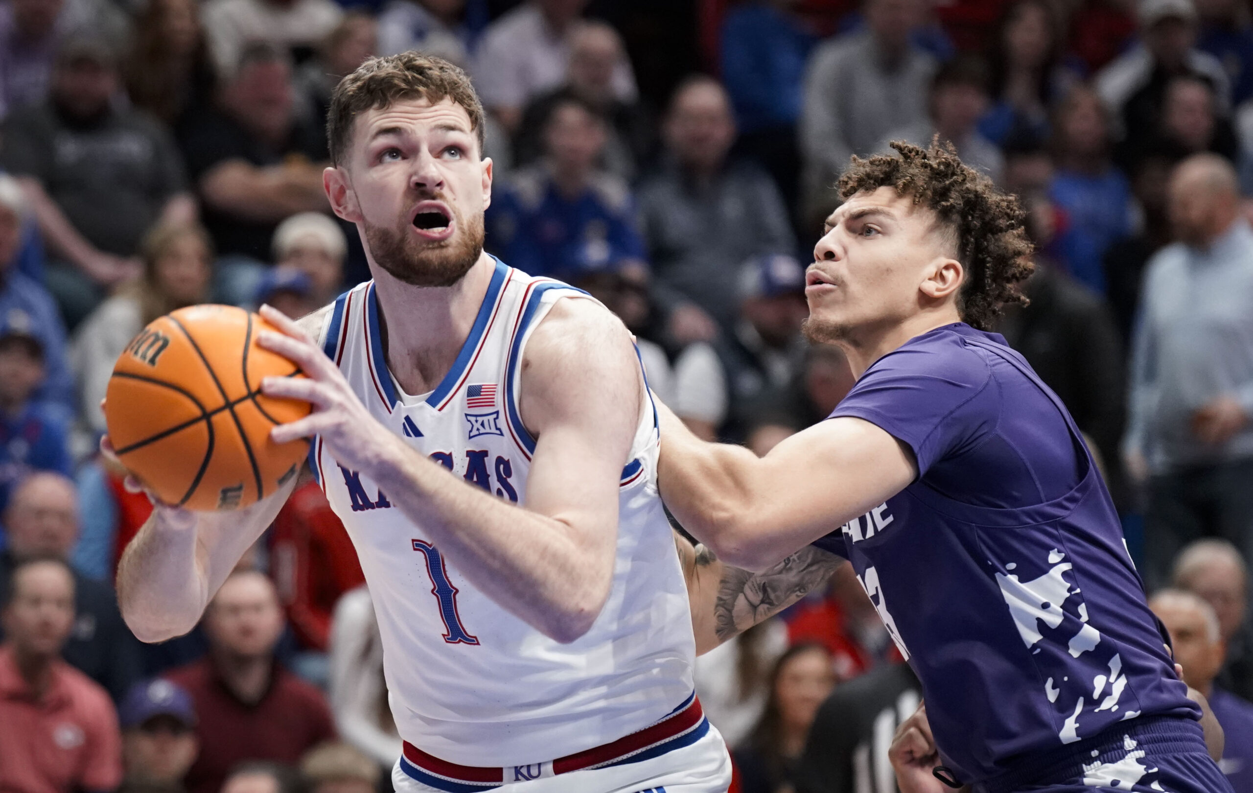 KU leads wire-to-wire in hard-fought Sunflower Showdown victory | News ...